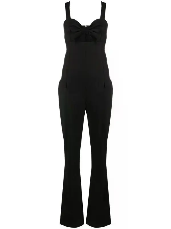 GENNY Bow-detail Sleeveless Jumpsuit - Black