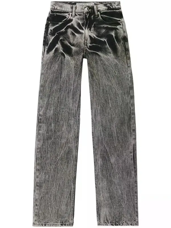 Alexander Wang Embroidered Logo Straight-leg Jeans
