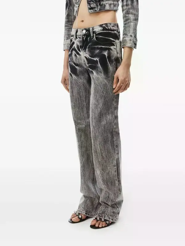 Alexander Wang Embroidered Logo Straight-leg Jeans