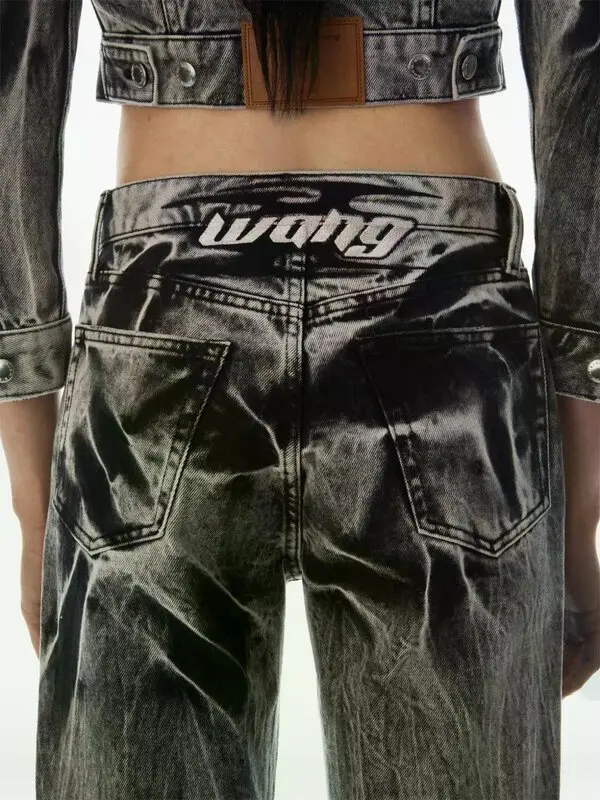 Alexander Wang Embroidered Logo Straight-leg Jeans