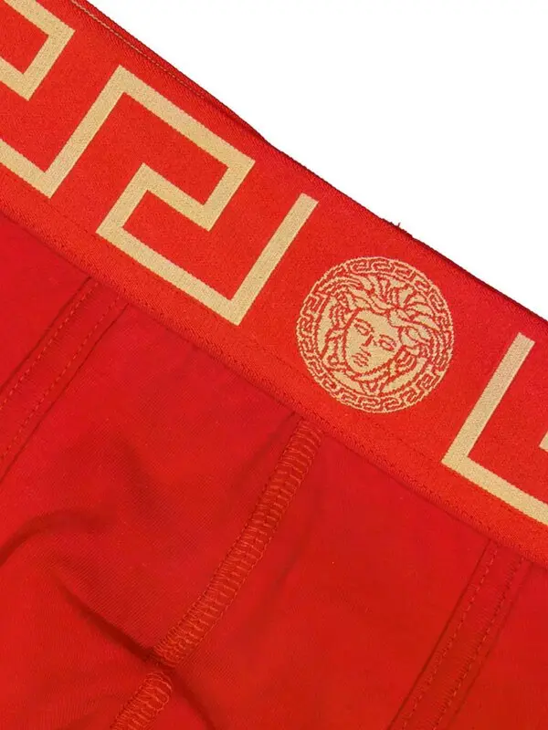 Versace Cotton-jersey Long Trunks - Red