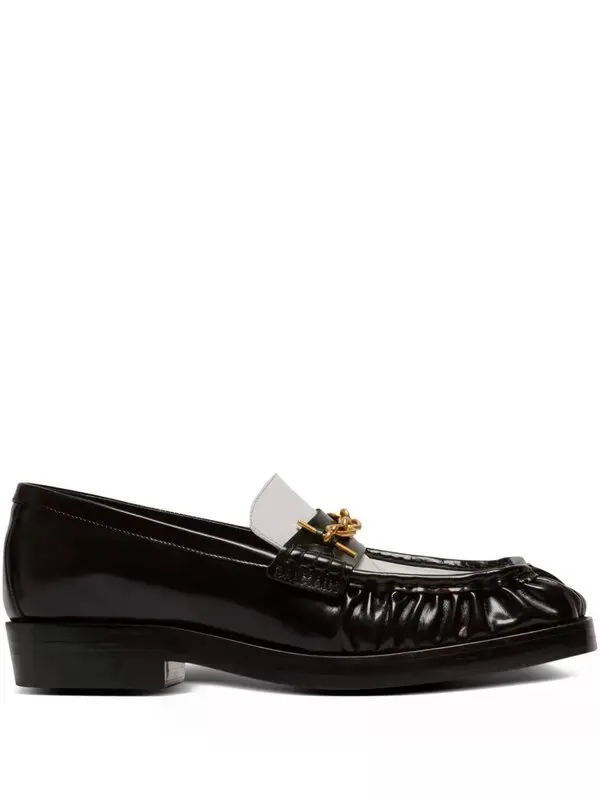 Balmain Glazed Leather Loafers