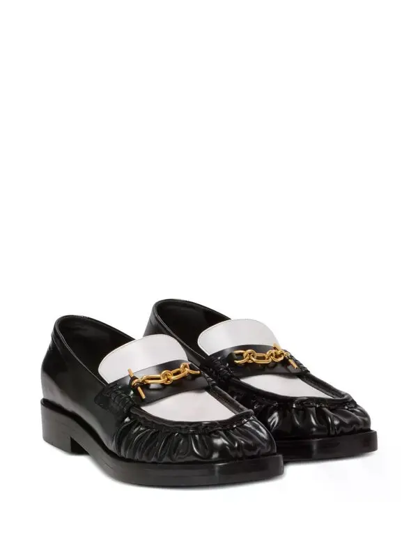 Balmain Glazed Leather Loafers