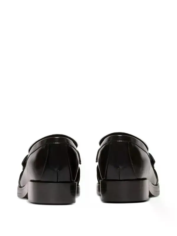 Balmain Glazed Leather Loafers