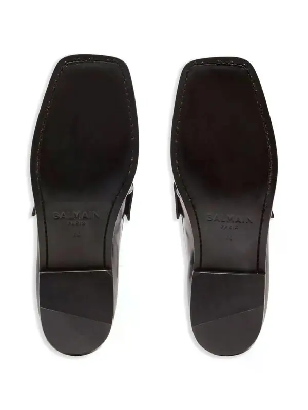 Balmain Glazed Leather Loafers