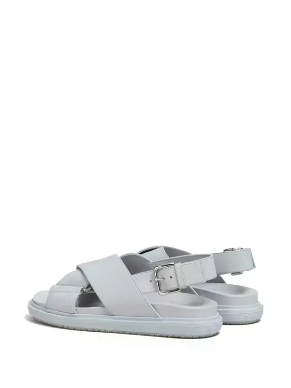 Marni Fussbet Leather Sandals - Grey