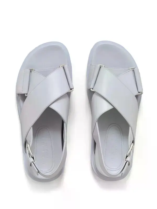 Marni Fussbet Leather Sandals - Grey