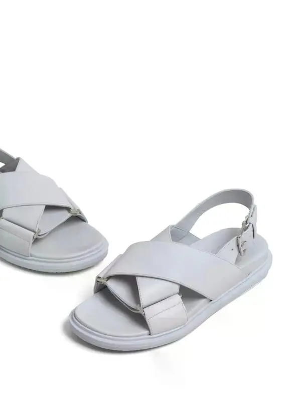Marni Fussbet Leather Sandals - Grey
