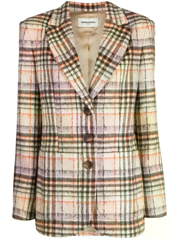 Sonia Rykiel Paris Check-pattern Notched-lapel Blazer