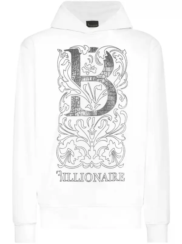 BILLIONAIRE Logo-print Hoodie - White