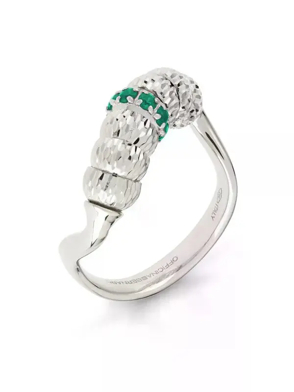 OFFICINA BERNARDI 18kt White Gold Emerald Enigma Ring - Silver