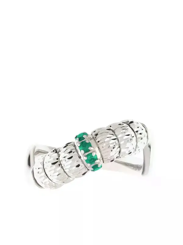 OFFICINA BERNARDI 18kt White Gold Emerald Enigma Ring