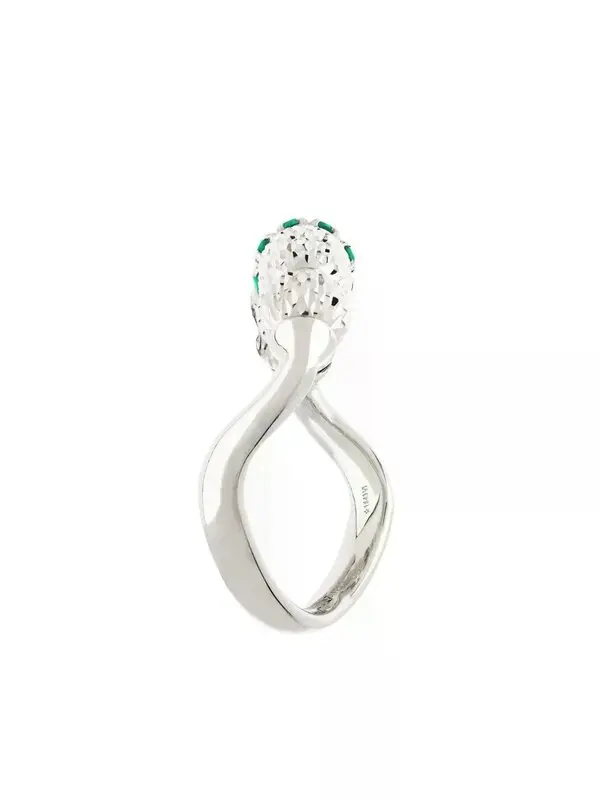 OFFICINA BERNARDI 18kt White Gold Emerald Enigma Ring