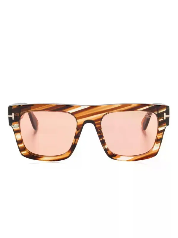 TOM FORD Fausto Square Frame Sunglasses - Brown