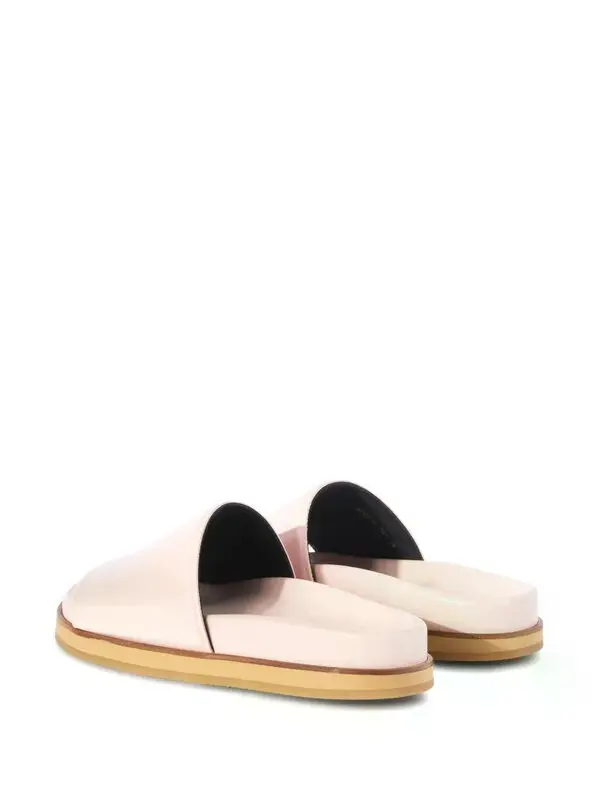 Off-White Logo-stamp Leather Slides - Neutrals