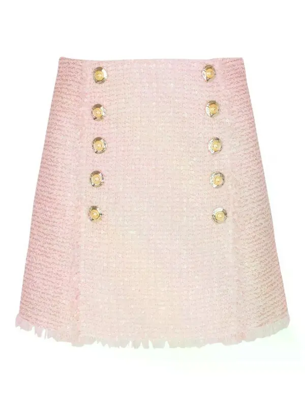 Balmain Sequinned Tweed Skirt