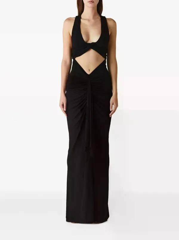 Christopher Esber Vivenda Draped Cut-out Maxi Dress - Black