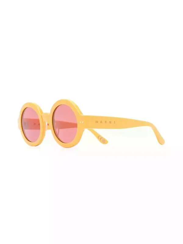 Marni Logo-print Round-frame Sunglasses