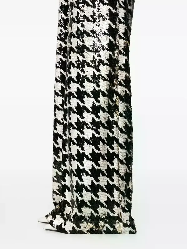 MITILIANE COUTURE Houndstooth-patterned Sequinned Trousers