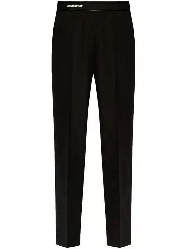 Casablanca Pressed-crease Virgin Wool Trousers - Black