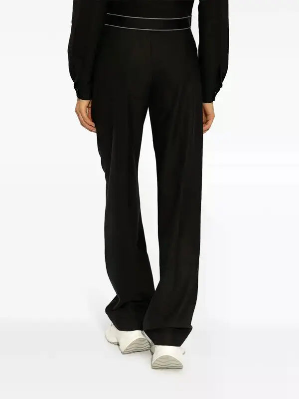 Casablanca Pressed-crease Virgin Wool Trousers - Black