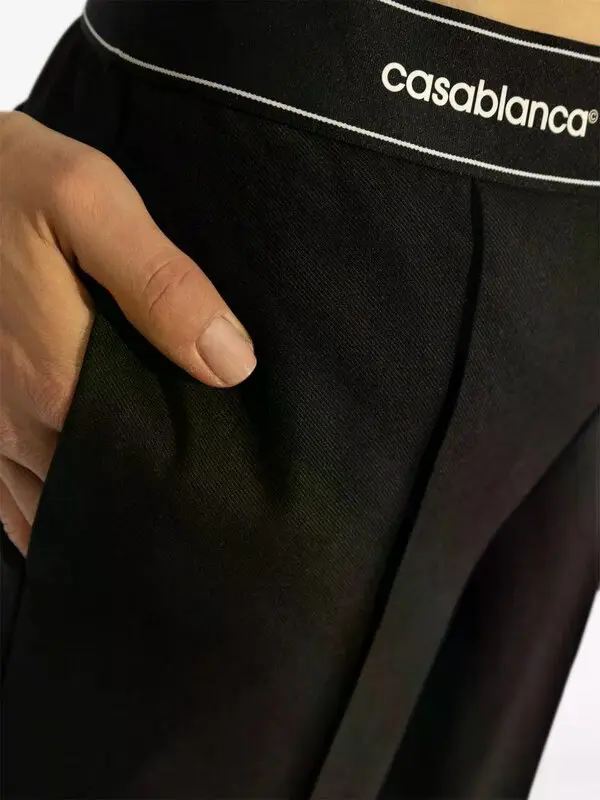 Casablanca Pressed-crease Virgin Wool Trousers - Black