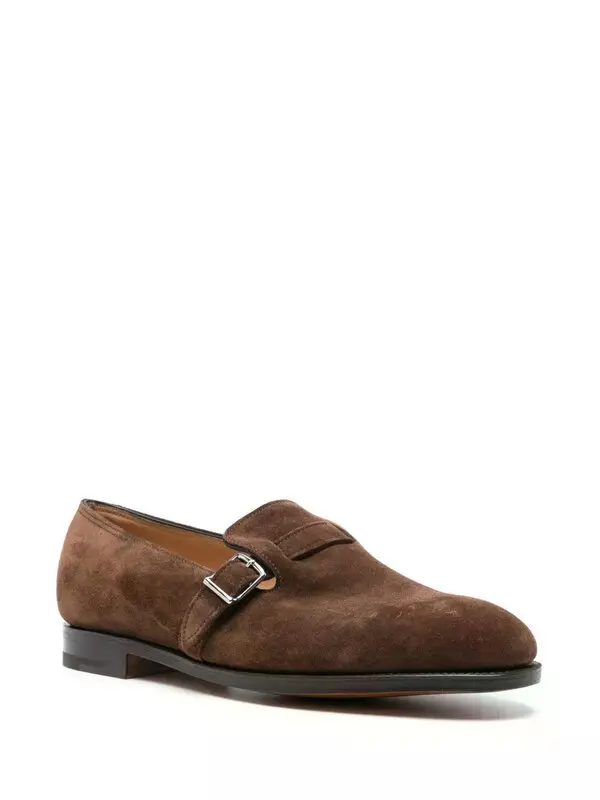 John Lobb Buckle-detail Suede Loafers