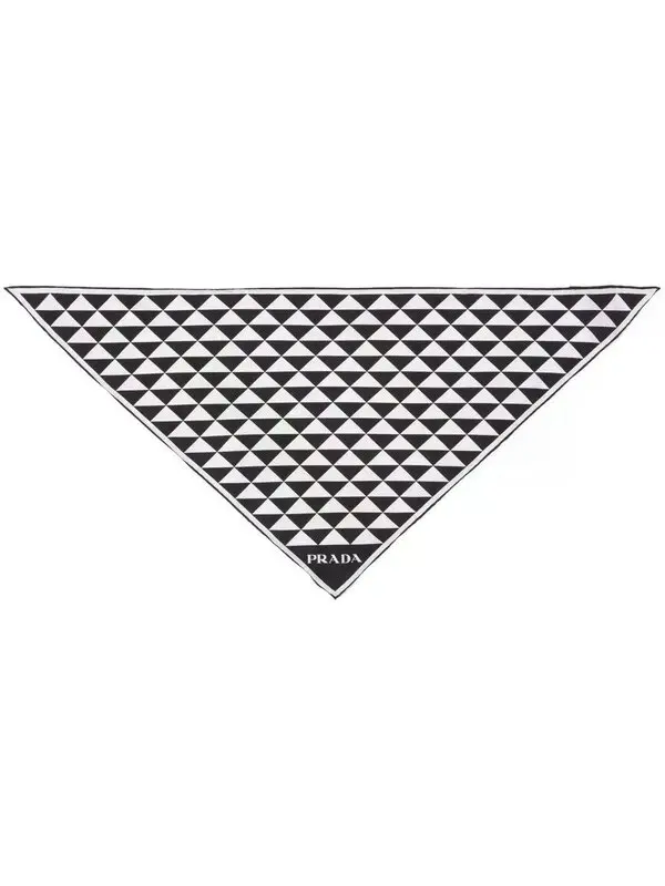Prada Geometric-print Silk Scarf - Black
