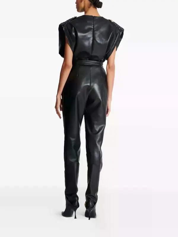 Balmain High-waisted Faux Leather Trousers