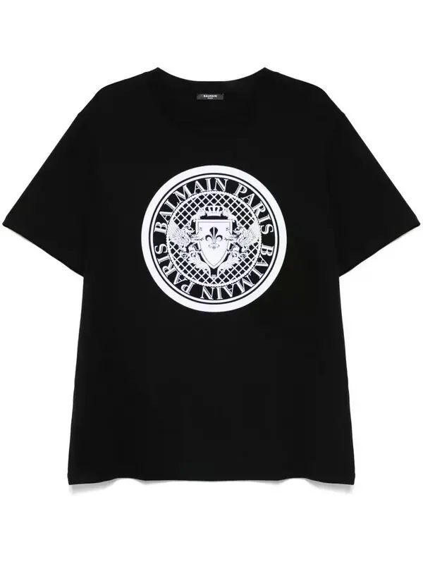 Balmain Flocked-logo T-shirt