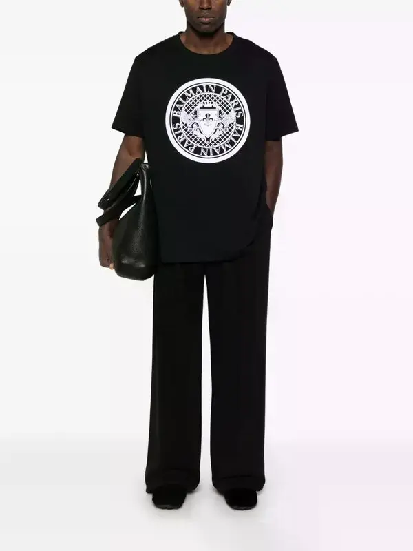 Balmain Flocked-logo T-shirt