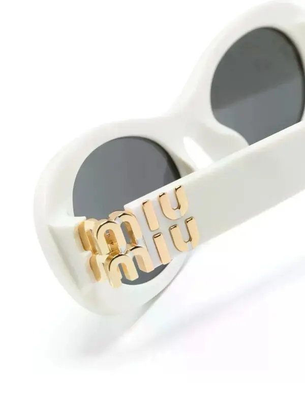 Miu Miu Oval Sunglasses - White