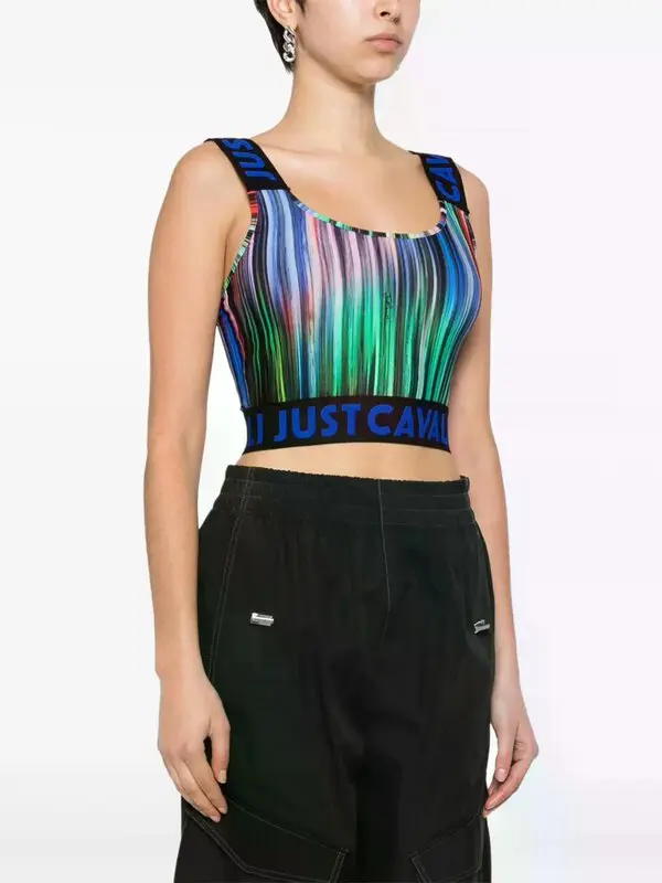 Just Cavalli Ikat-print Cropped Top