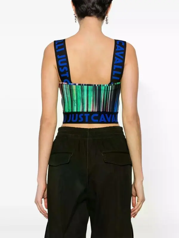 Just Cavalli Ikat-print Cropped Top