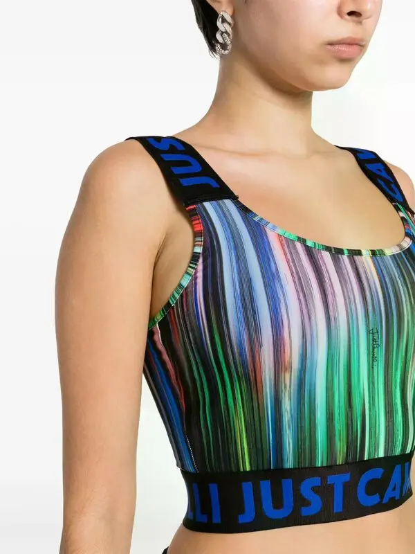 Just Cavalli Ikat-print Cropped Top