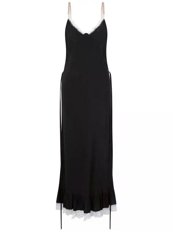 Moschino Lace-trim Maxi Dress - Black