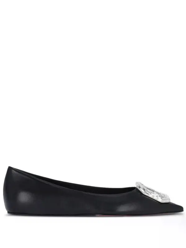 Amina Muaddi Camelia Ballet Flats - Black
