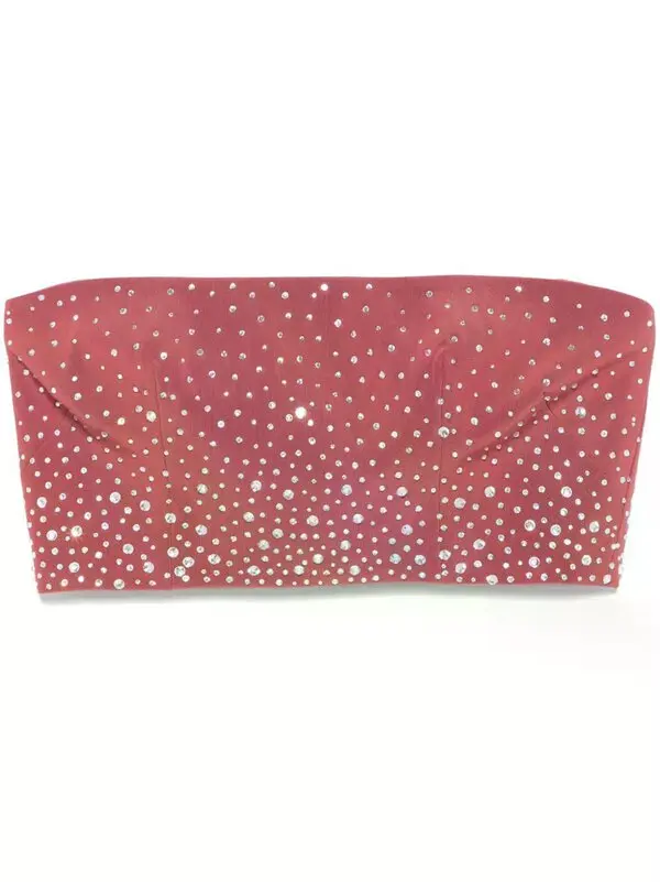Alex Perry Crystal-embellished Bandeau Top - Brown