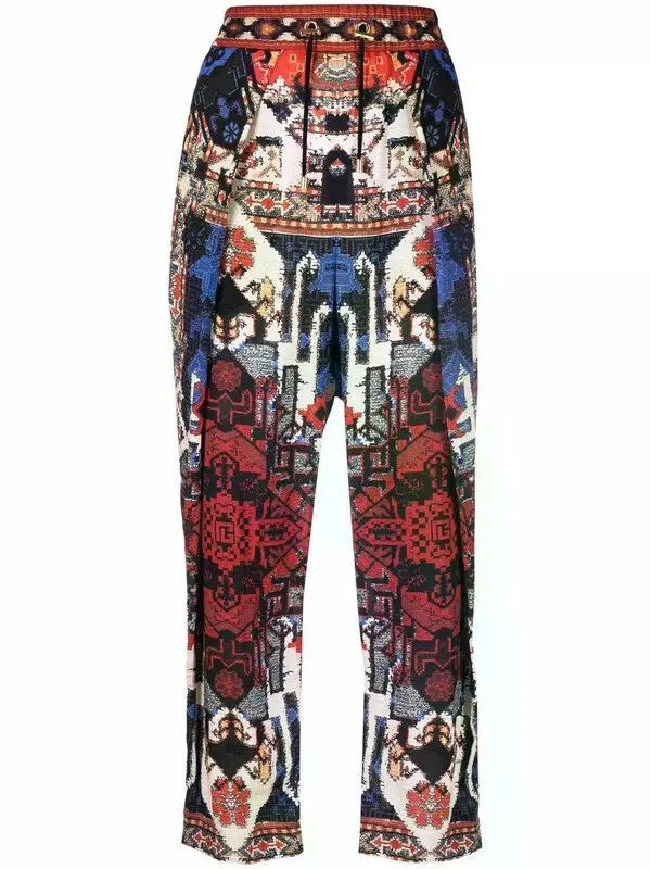 Balmain Abstract Pattern-print Cropped Trousers