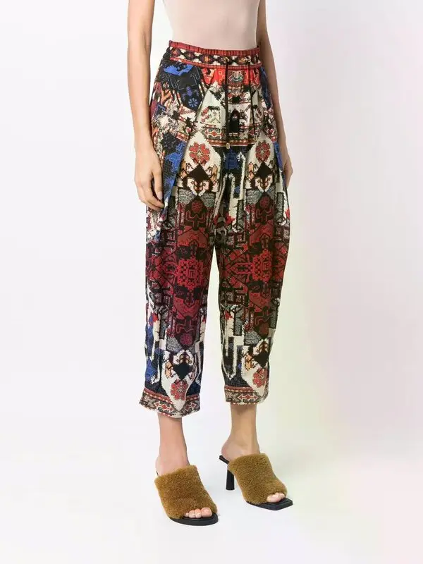 Balmain Abstract Pattern-print Cropped Trousers