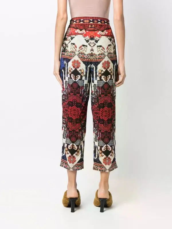 Balmain Abstract Pattern-print Cropped Trousers