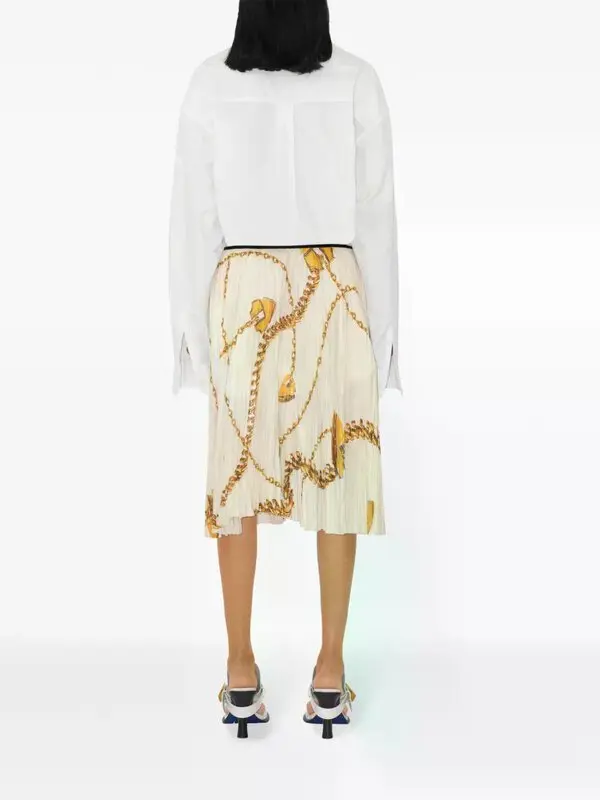 Burberry Pleated Jersey Skirt With Shield Hardware Print