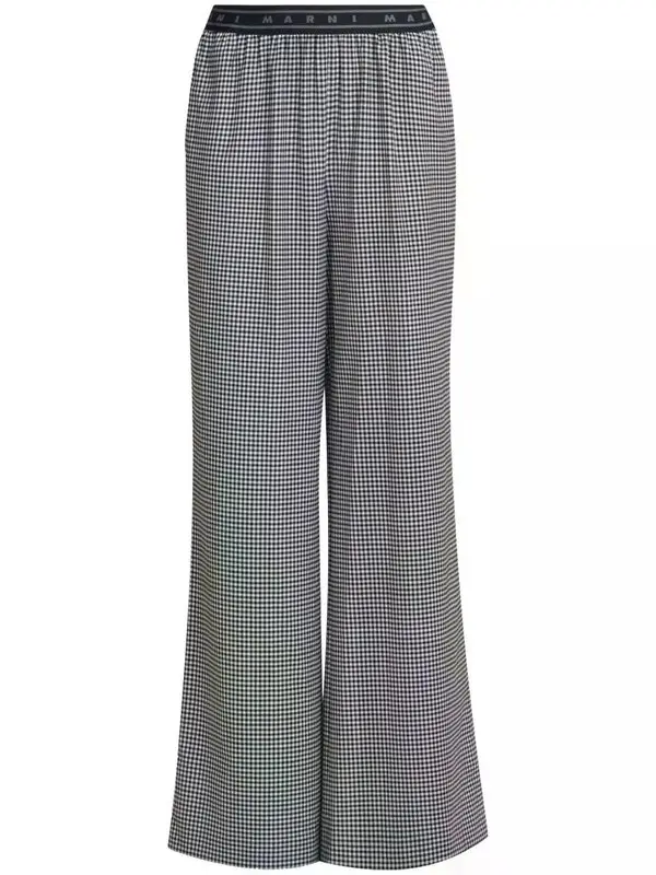 Marni Gingham Patterned Trousers - Black