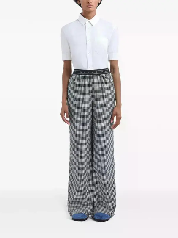 Marni Gingham Patterned Trousers - Black