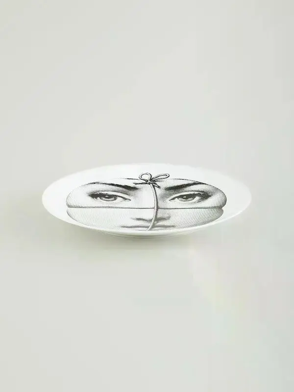 FORNASETTI Face Print Plate - White