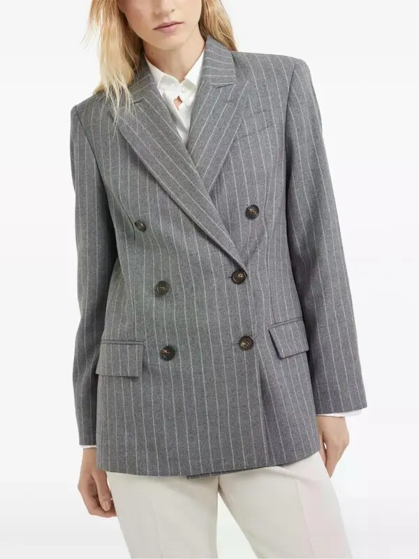 Brunello Cucinelli Pinstripe Double-breasted Blazer