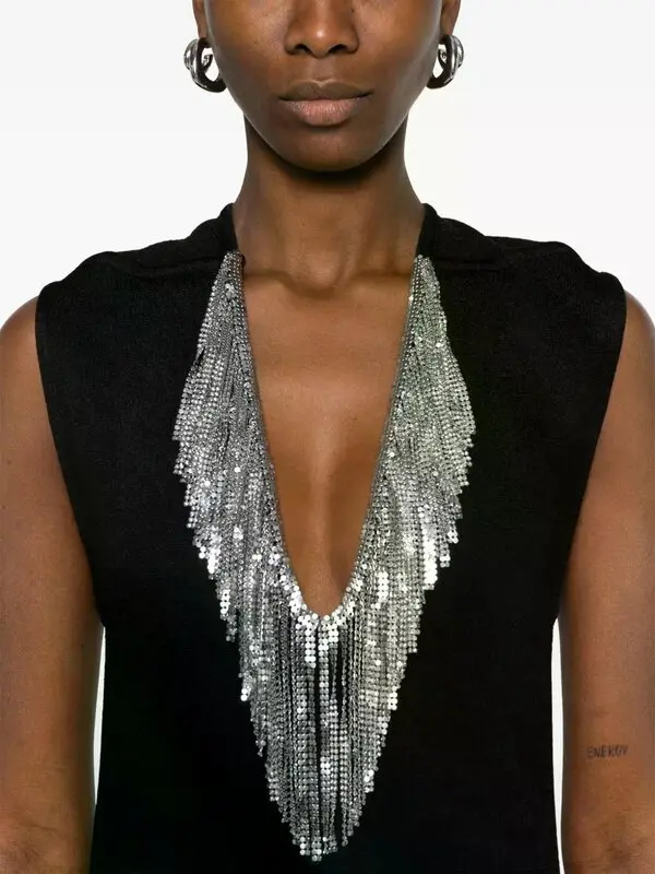 JIL SANDER Fringed-mesh Maxi Dress