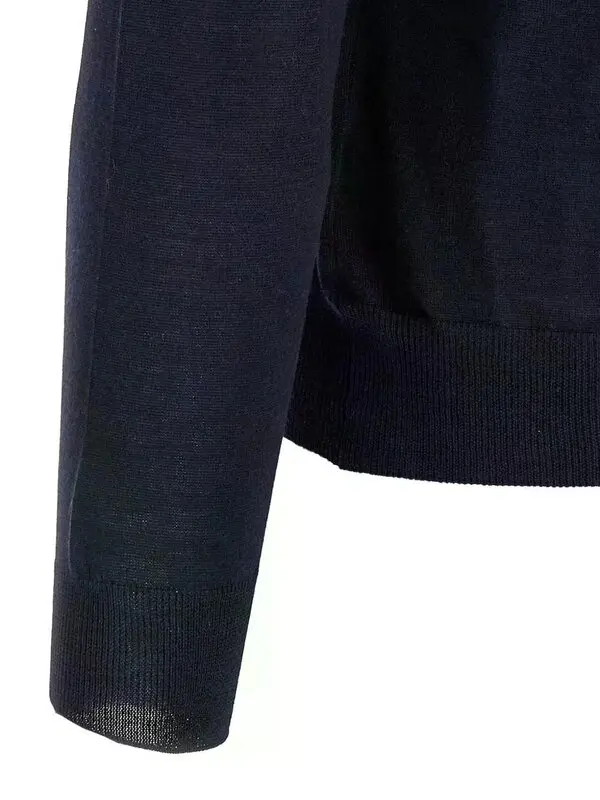 BARBA NAPOLI V-neck Knitted Jumper - Blue