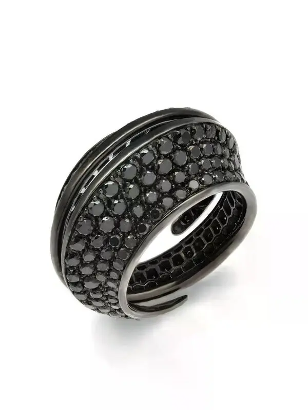 LILY GABRIELLA 18kt Gold Spira Diamond Ring - Black