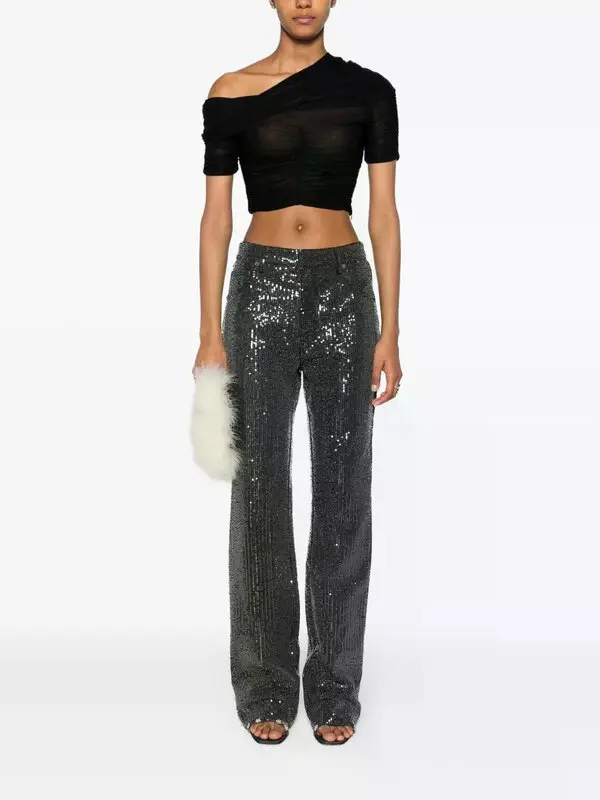 ROTATE BY BIRGER CHRISTENSEN High-waisted Sequin-embellished Jeans